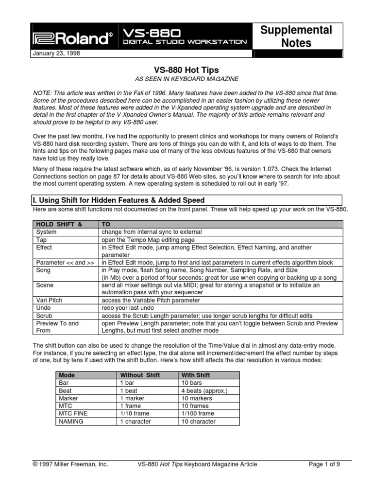 VS880 Hot Tips | PDF | Operating System | Cursor (User Interface)