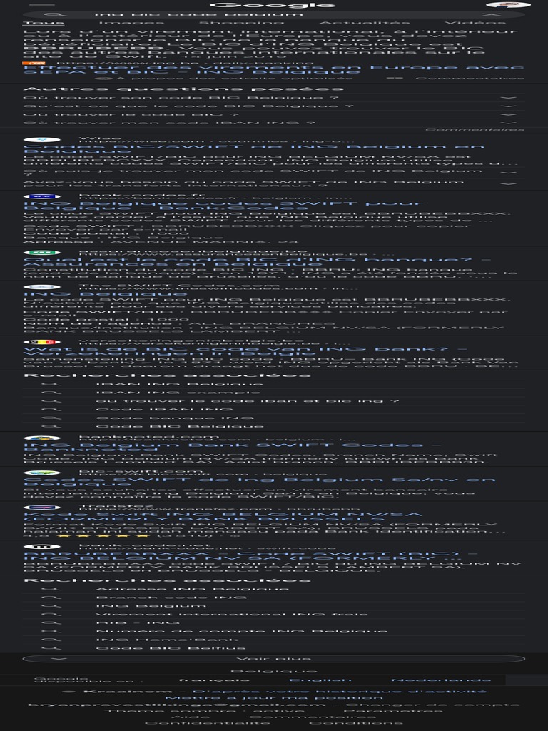 Ing Bic Code Belgium - Recherche Google PDF | PDF | ING Groupe | Économie