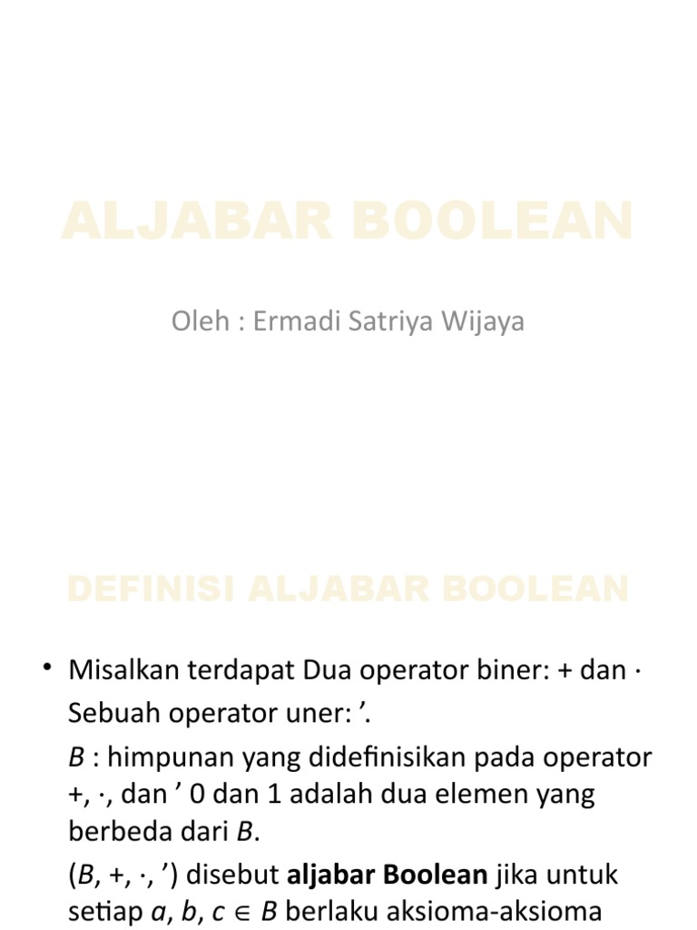 Aljabar Boolean 2 | PDF