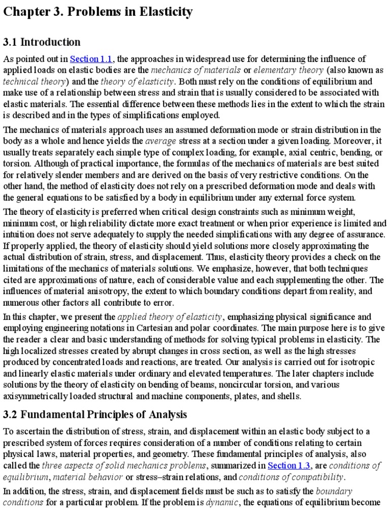 Elasticity Problems Explained | PDF | Stress (Mechanics) | Elasticity (Physics)