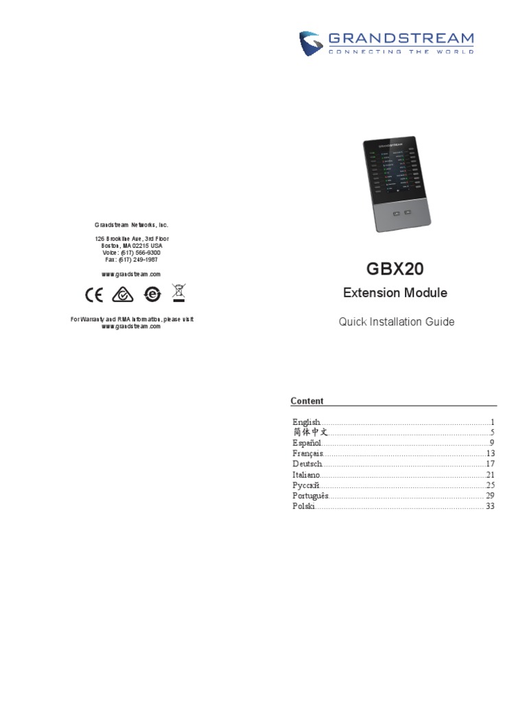 GBX20 Extension Module Installation Guide | PDF | Service Industries ...