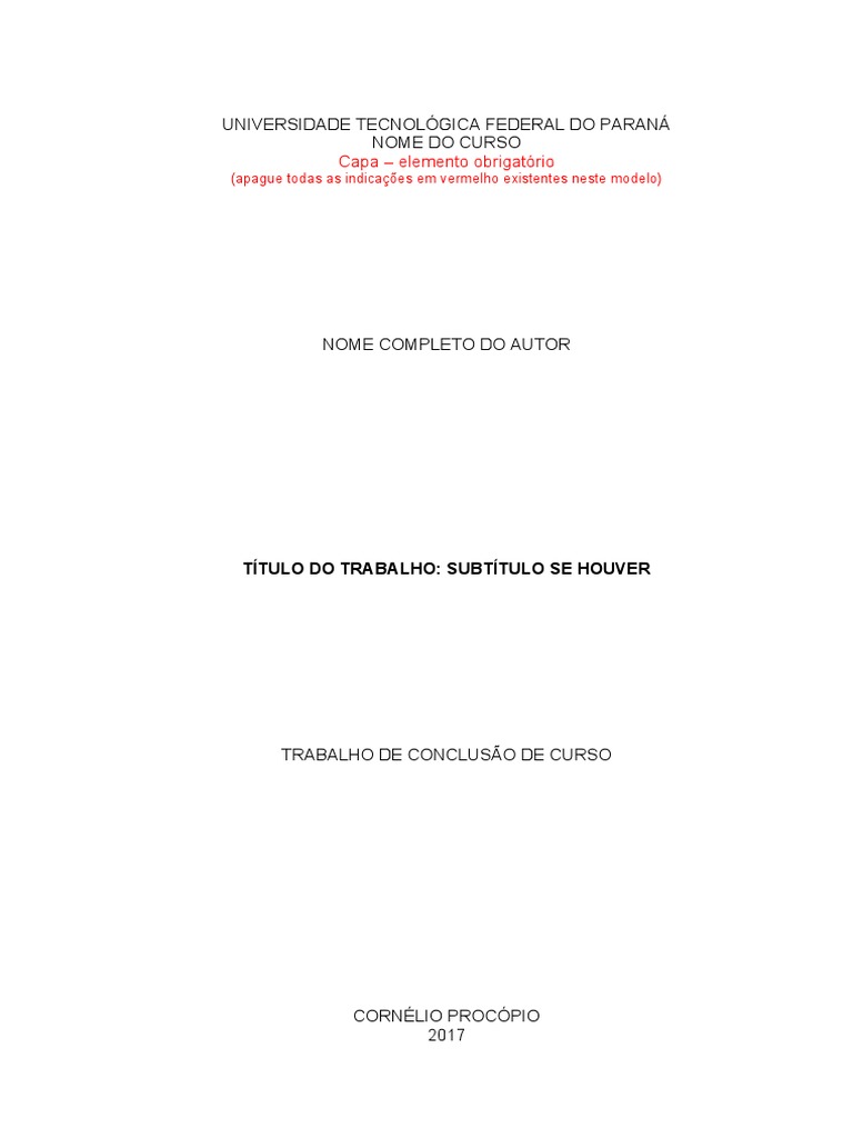 Modelo de TCC (MS Word - DOCX) Texto Editado | PDF | Gestão de recursos ...