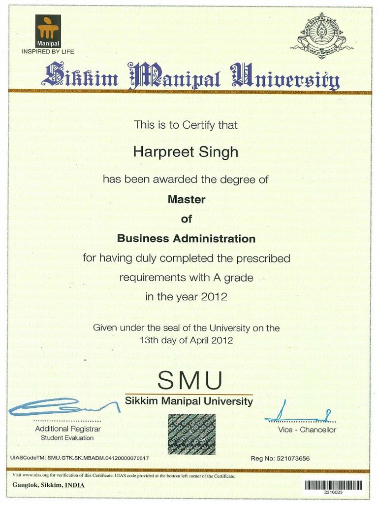 Masters Certificate PDF | PDF