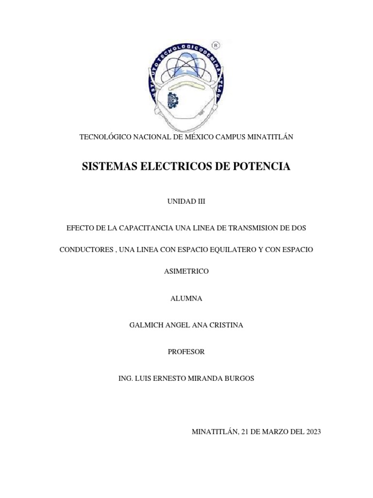 Efecto de La Capacitancia Una Linea de Transmision de Dos Conductores, Una Linea Con Espacio ...