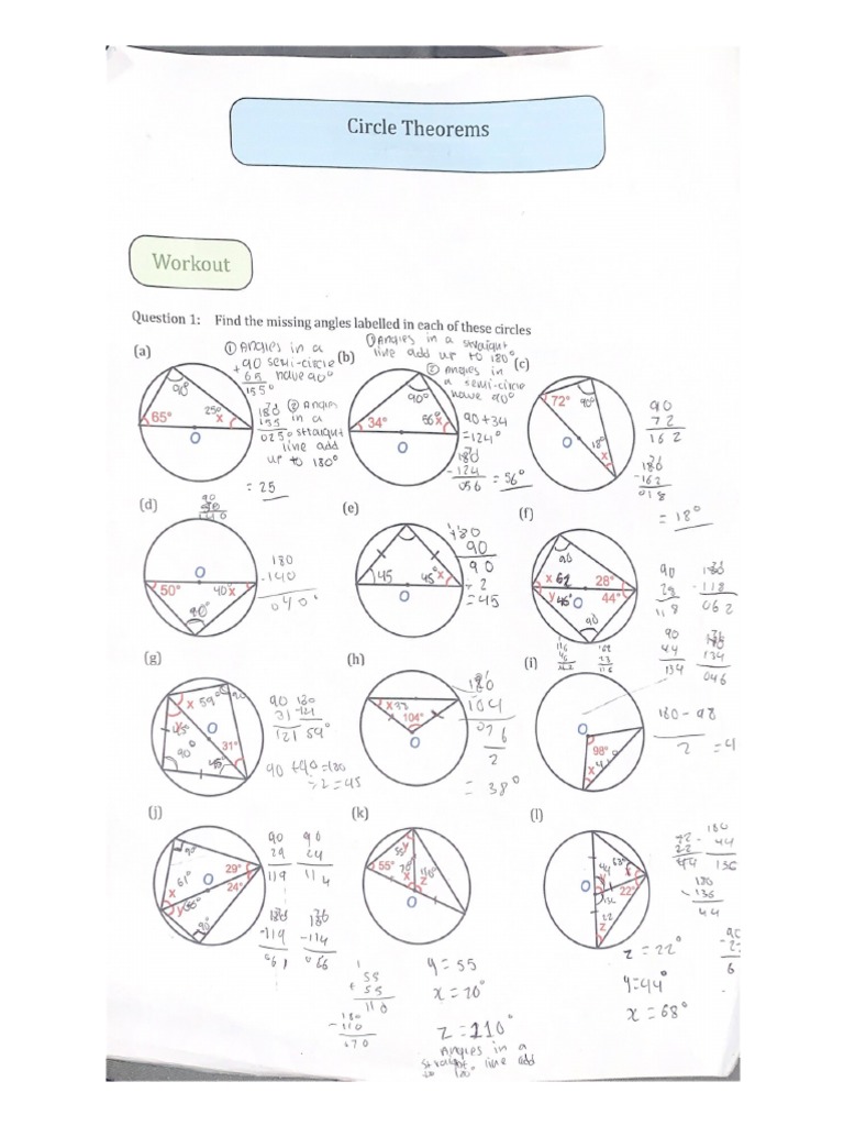 Circle Theorems PDF | PDF