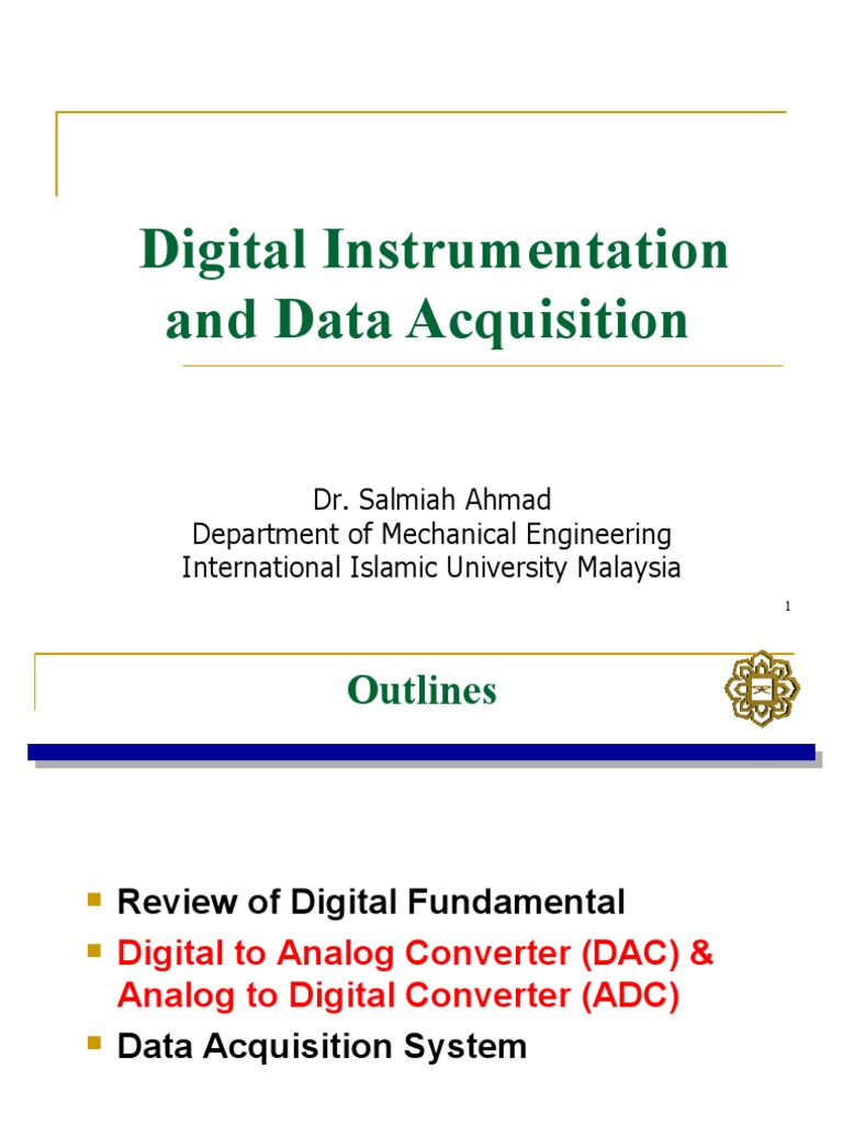 MECH 3211 Lecture 9 - Digital Instrumentation - 2 | PDF | Analog To Digital Converter | Digital ...