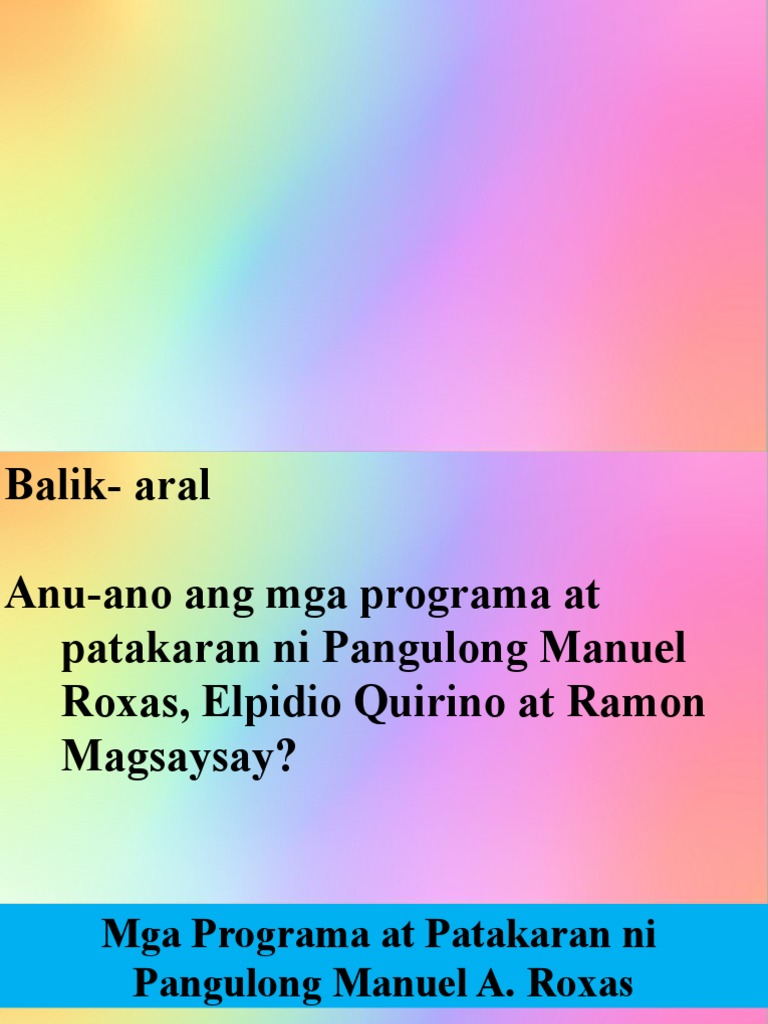 Mga Programa at Patakaran Ni Pang. Garcia | PDF