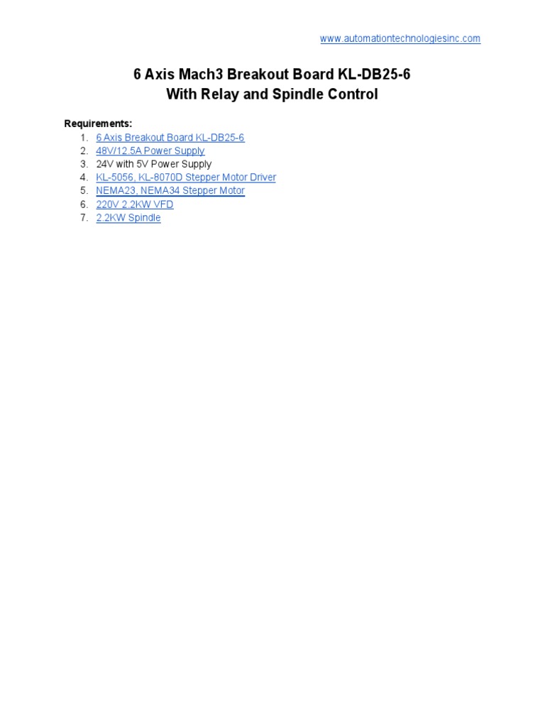 6 Axis Breakout Board Wiring And Setup Pdf Power Electronics Equipment