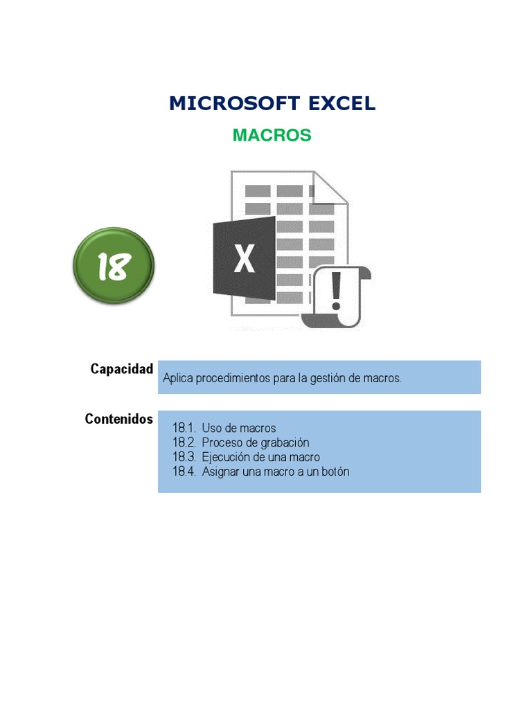Computación II-Tema 18 - Hum | PDF | Macro (informática) | Microsoft Excel