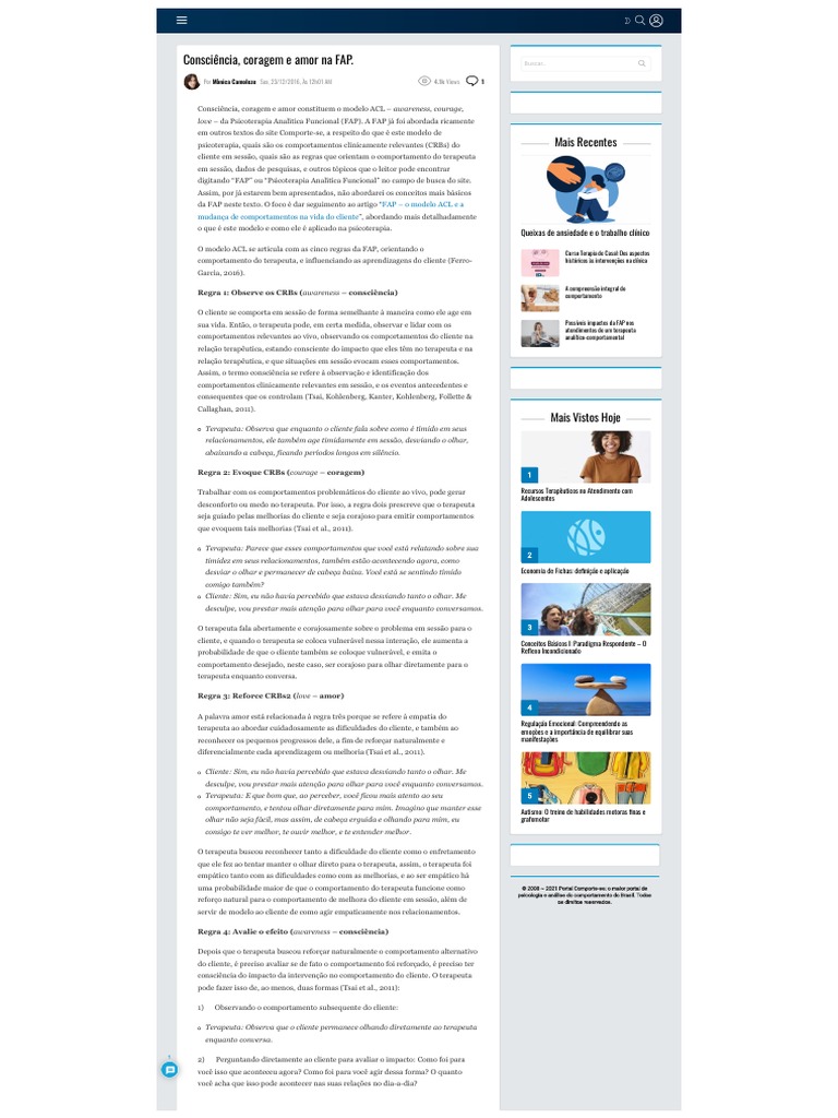 Consciência, Coragem e Amor Na FAP | PDF | Empatia | Comportamento