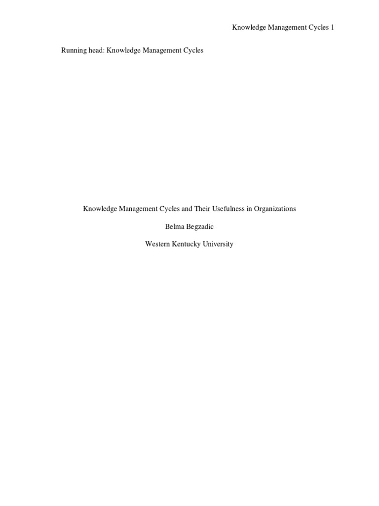 Understanding Knowledge Management Cycles | PDF | Information | Knowledge