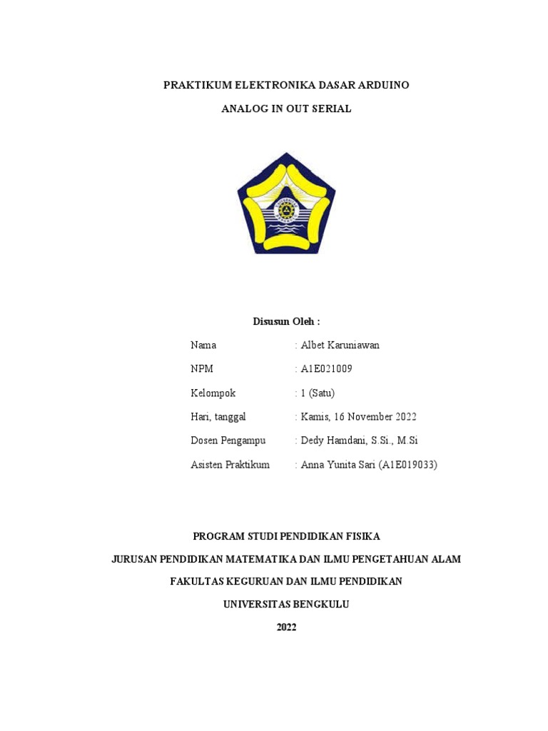 Laporan 1 Elektronika Arduino | PDF