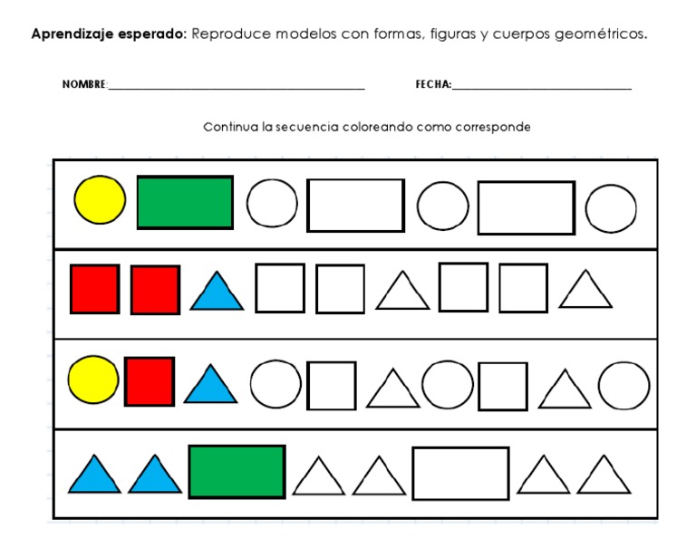 Completa Secuencias de Figuras Geométricas | PDF | Arte
