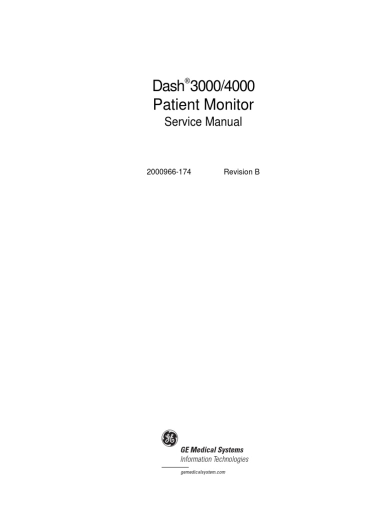 Patient Monitor - Dash3000 Service Manual | PDF | Safety | Electricity
