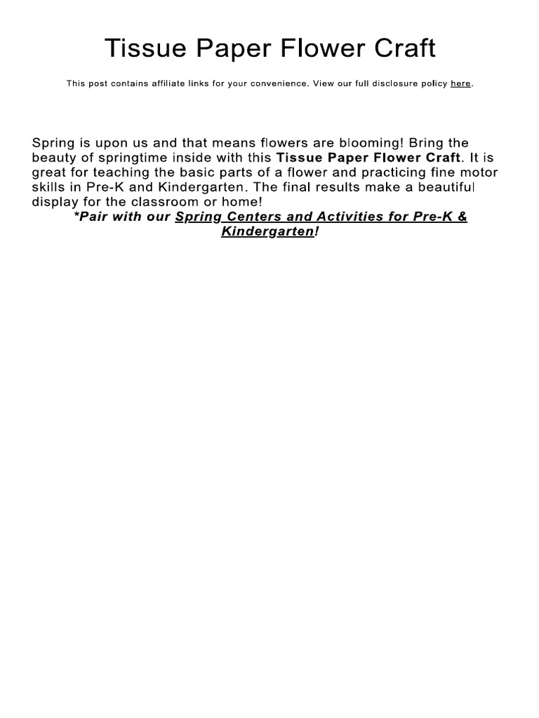 Tissue Paper Flower Craft | PDF