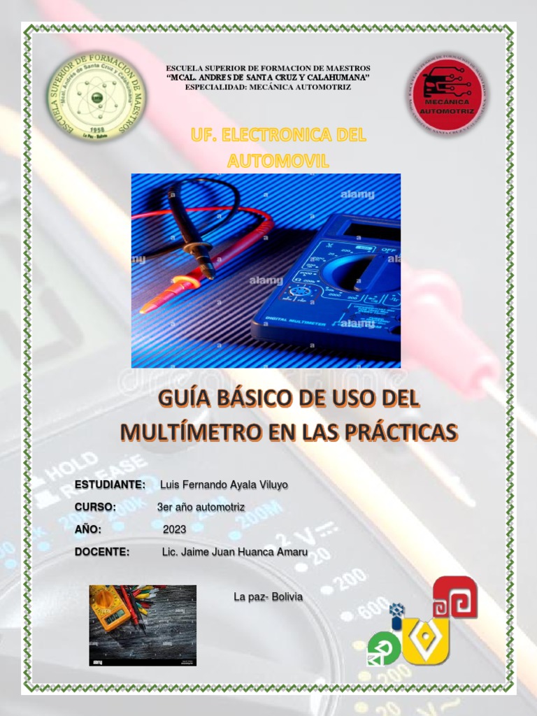 Guia de Uso Del Multimetro PDF | PDF | Corriente eléctrica | Metrología