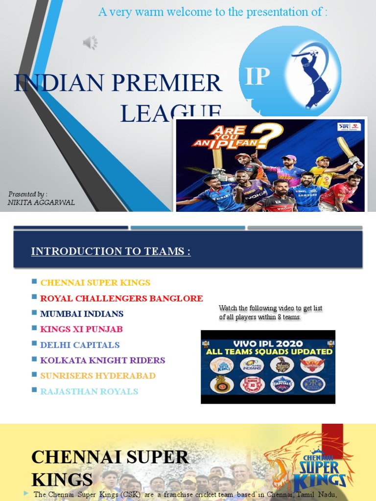 An Introduction to the Eight Teams Competing in the Indian Premier ...