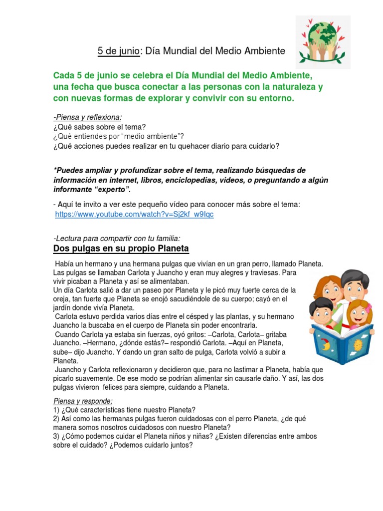 Día Mundial del Medio Ambiente: Reflexiones para Niños | PDF | Libros ...