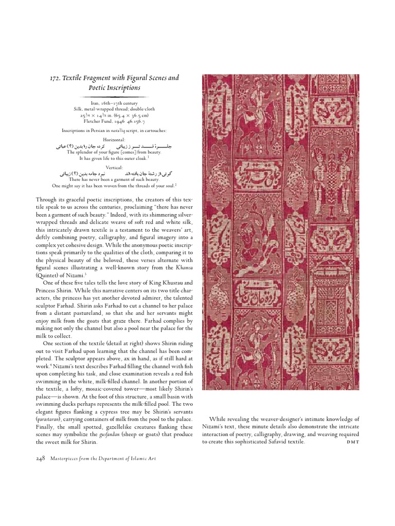 16th 17th Century Safavid Textile Fragme Example | PDF | Weaving | Textiles