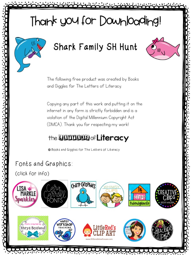 Shark Family SH Digraph Activity PDF | PDF