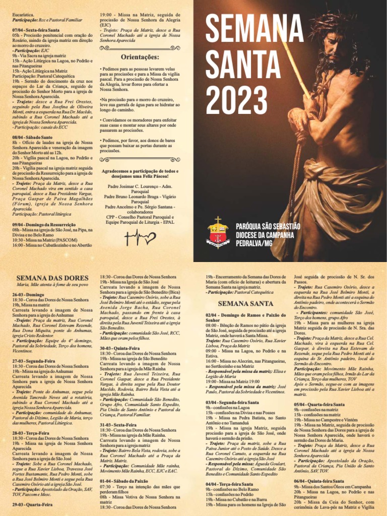 P. S. SEBASTIÃO PEDRALVA - Folder | PDF | Páscoa | Missa (liturgia)
