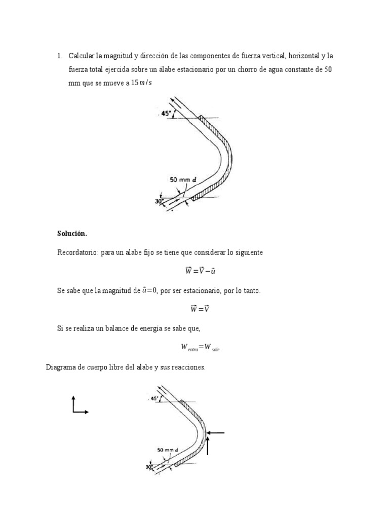 Ejercicio de Alabe Fijo | PDF | Naturaleza | Metrología