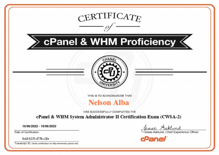 certification-cPanel-WHM-System-Administrator-II-Certification-Exam-CWSA-2- | PDF