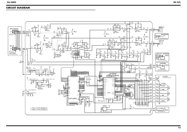 Boss RV 5 Digital Reverb Schematic | PDF