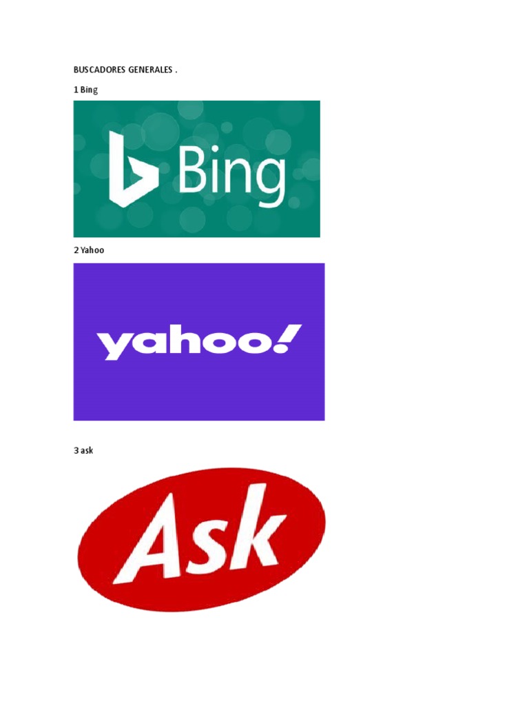 Buscadores Generales | PDF | Juegos y actividades