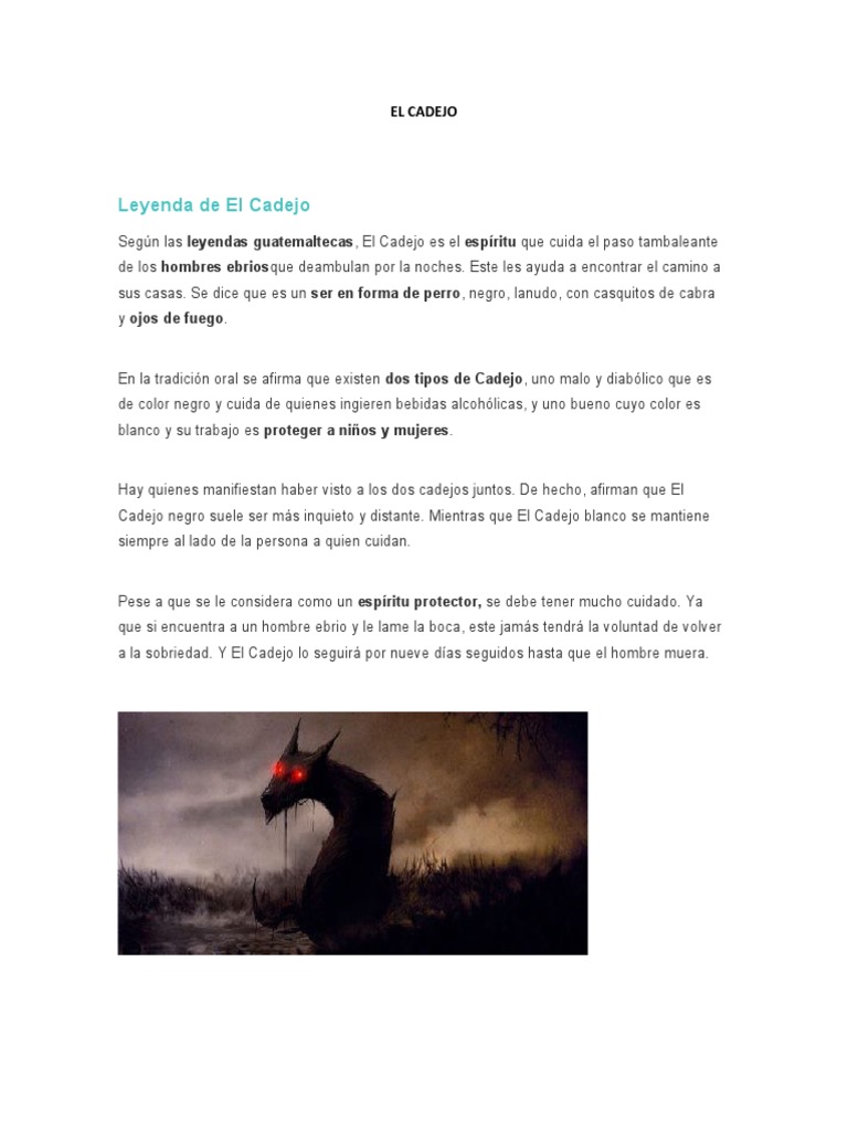 El Cadejo | PDF | Folklore | Mitología