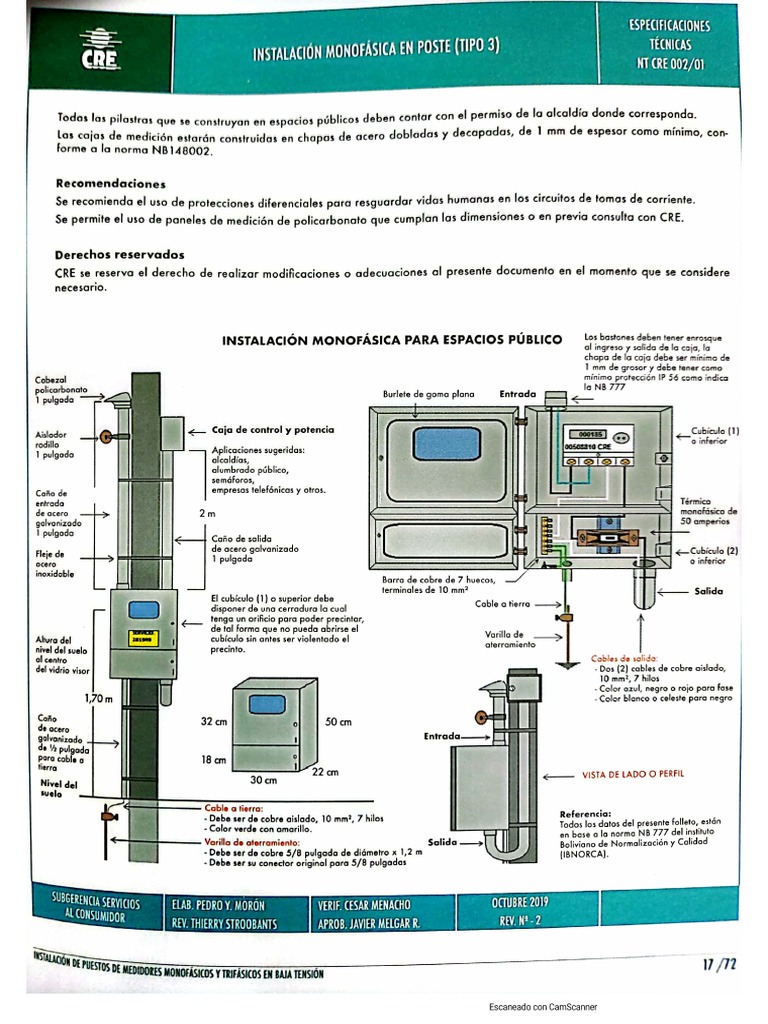 norma de CRE pilastra monofasica en poste | PDF
