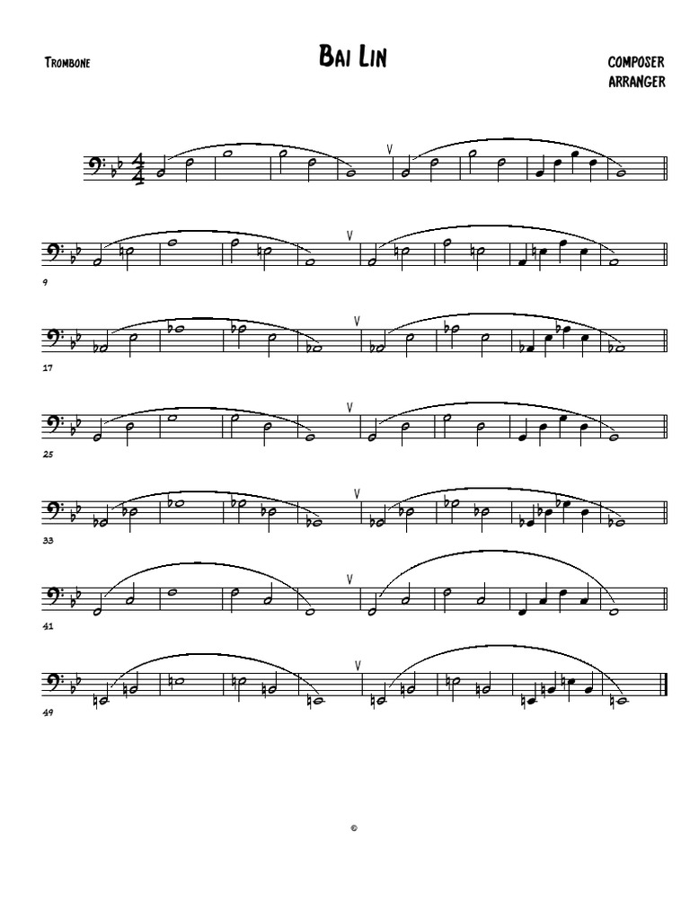 Bai Lin I#2 - Trombone PDF | PDF