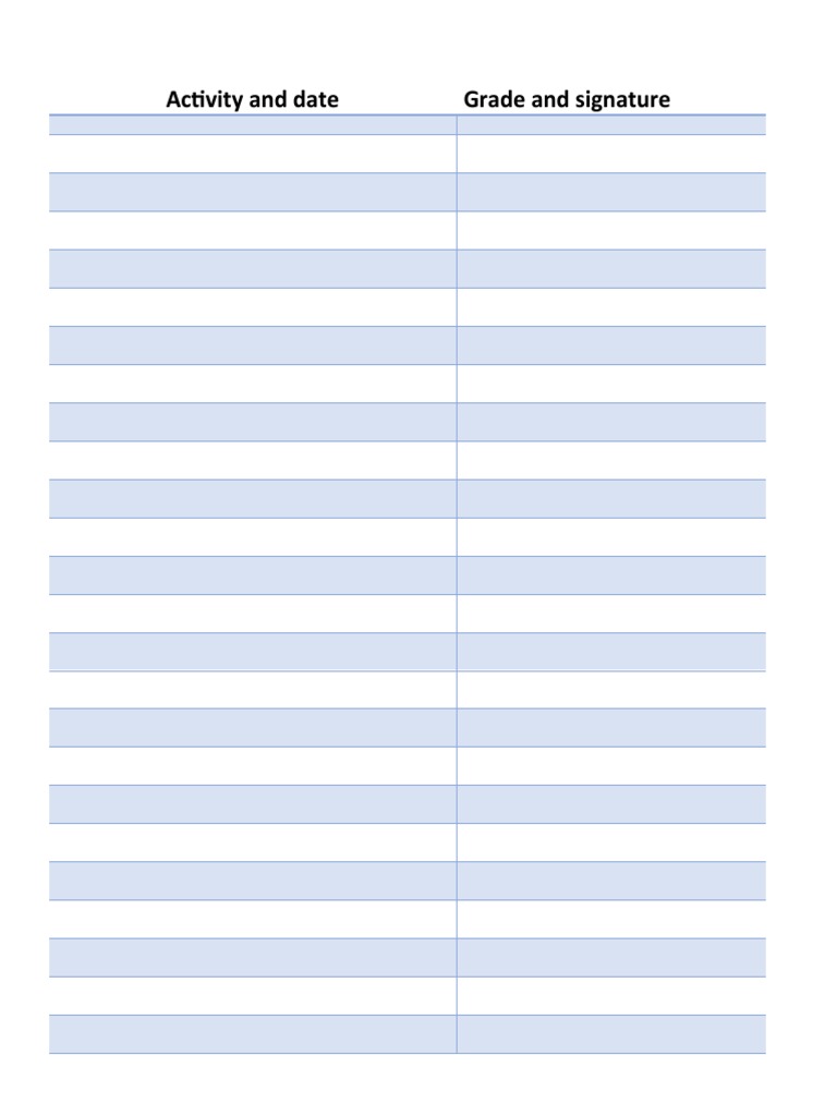 Activities registration chart.docx | PDF