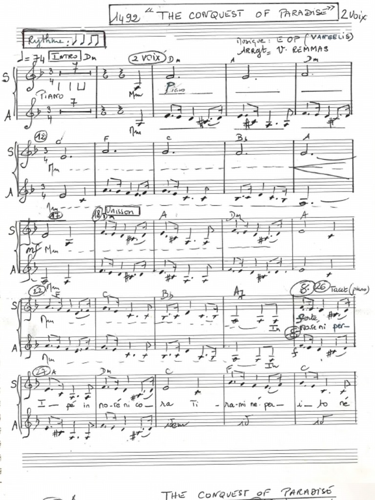 Conquest Of Paradise partitions chant.pdf | PDF