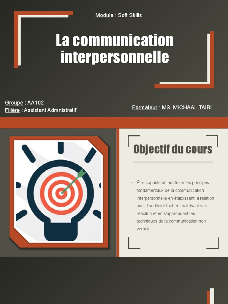 Communication Interpersonnelle: Principes et Techniques | PDF | la communication | Communication ...