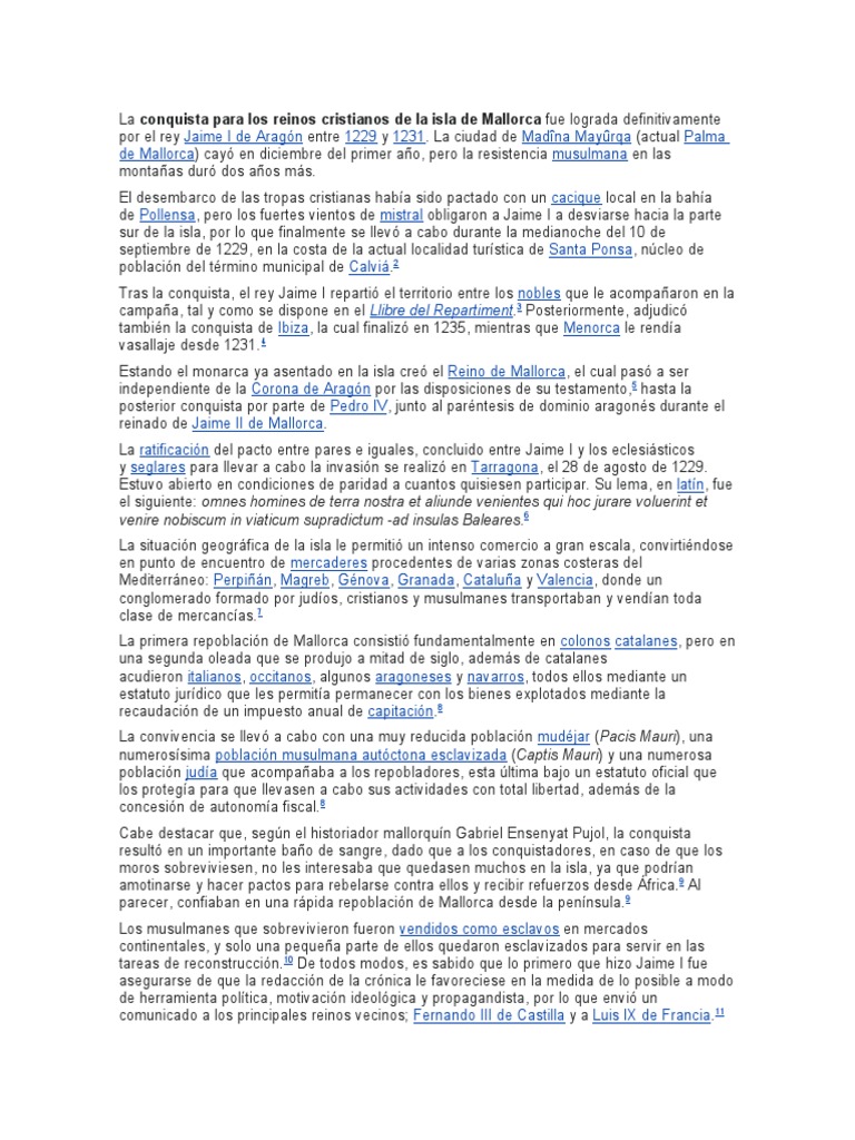 Conquista de Mallorca por Jaime I | PDF