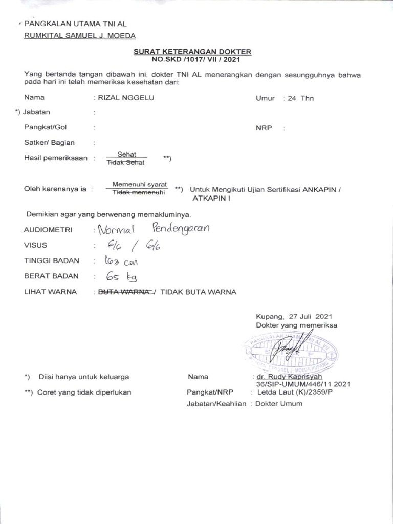 Surat Dokter-Rizal Nggelu | PDF