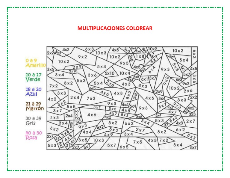 Multiplicaciones Colorear | PDF | Arte