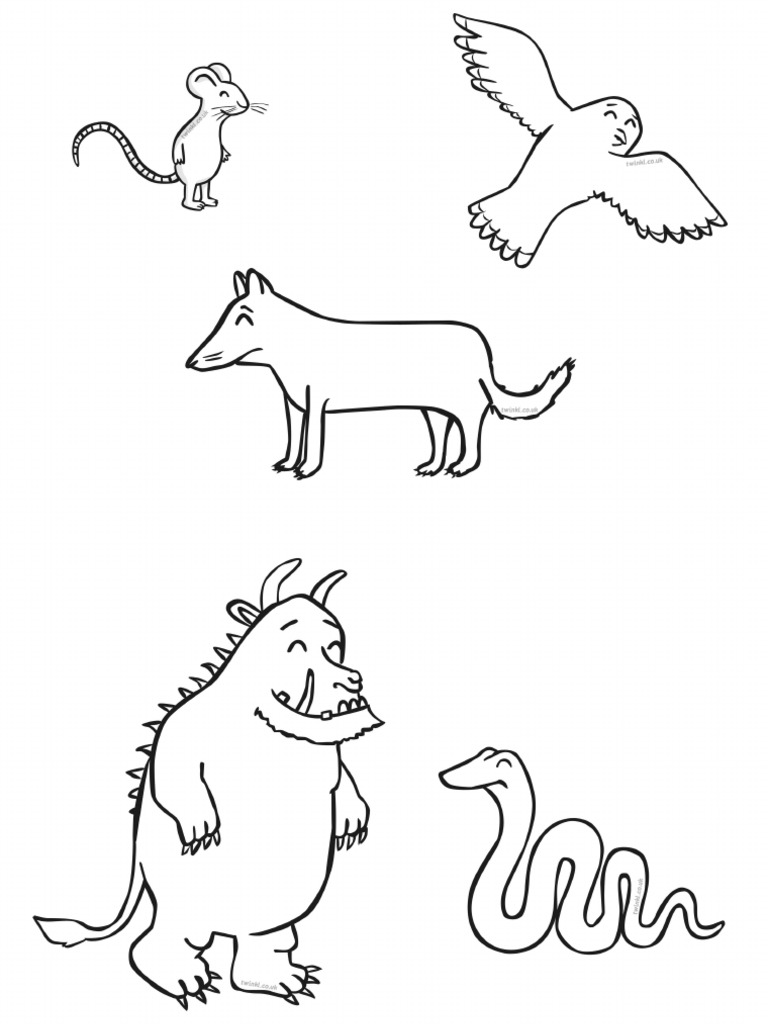T T 1271a The Gruffalo Story Cut Outs Black And White Pdf Pdf