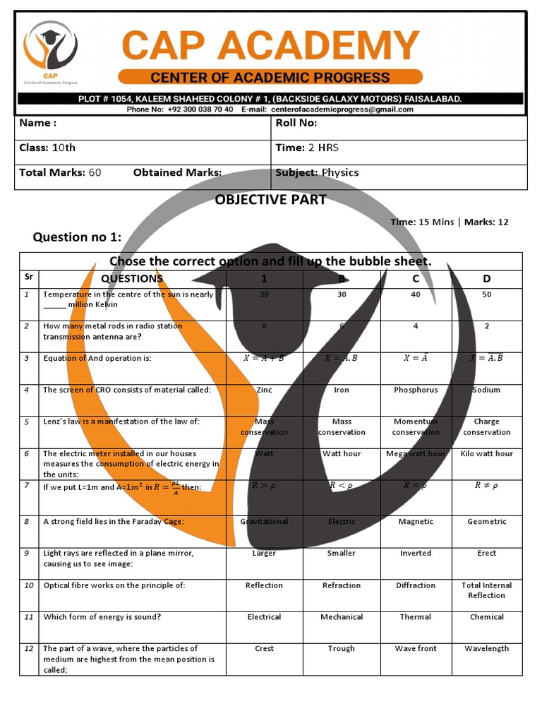 Physics 10th Full Book Paper PDF | PDF | Electromagnetic Induction | Watt