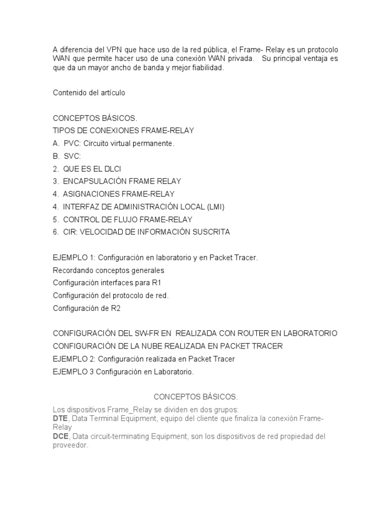 Conf Frame Relay | PDF | Enrutador (Computación) | Protocolos de internet
