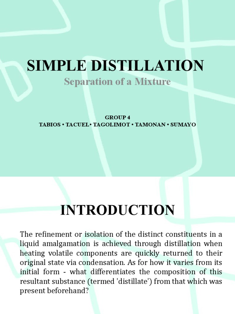 Group 4 Simple Distillation | PDF | Distillation | Density