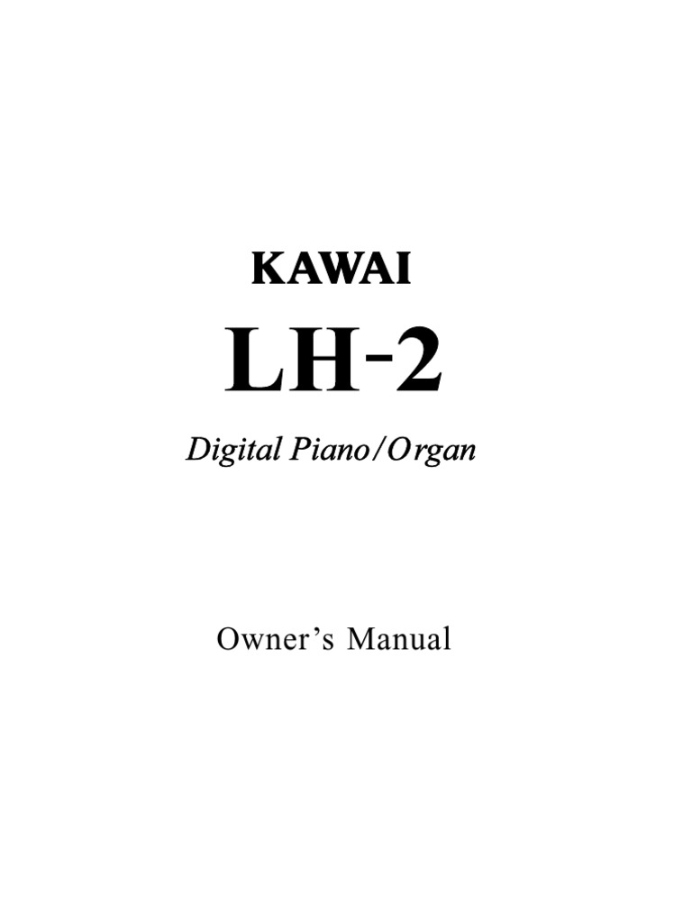 OrganManual Kawai Model LH2 Eng | PDF | Piano | Electrical Connector