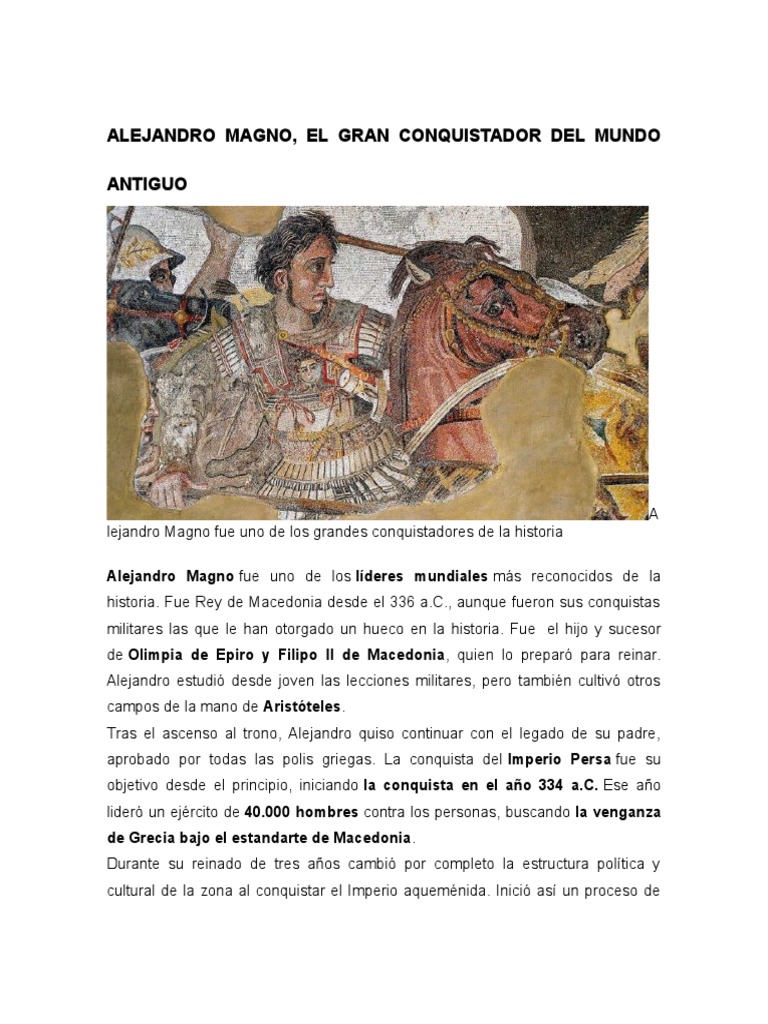 Alejandro Magno: Conquistador del Mundo Antiguo | PDF | Viajes y ...