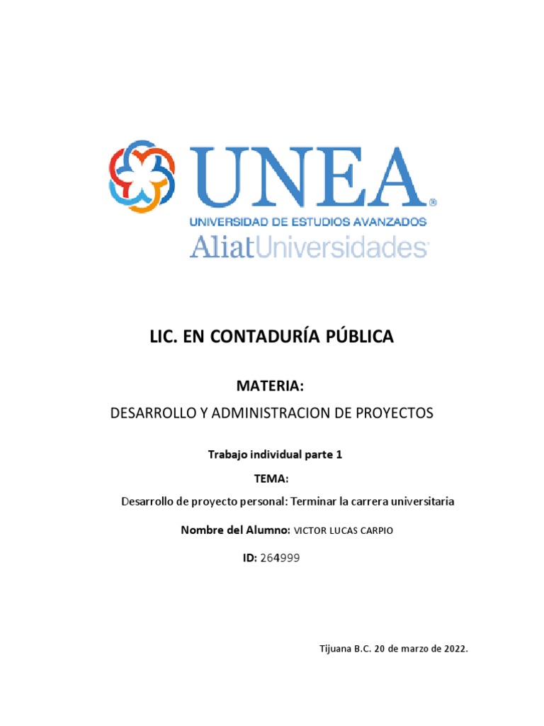 Desarrollo y Administracion de Proyectos Victor Lucas Carpio | PDF | Planificación