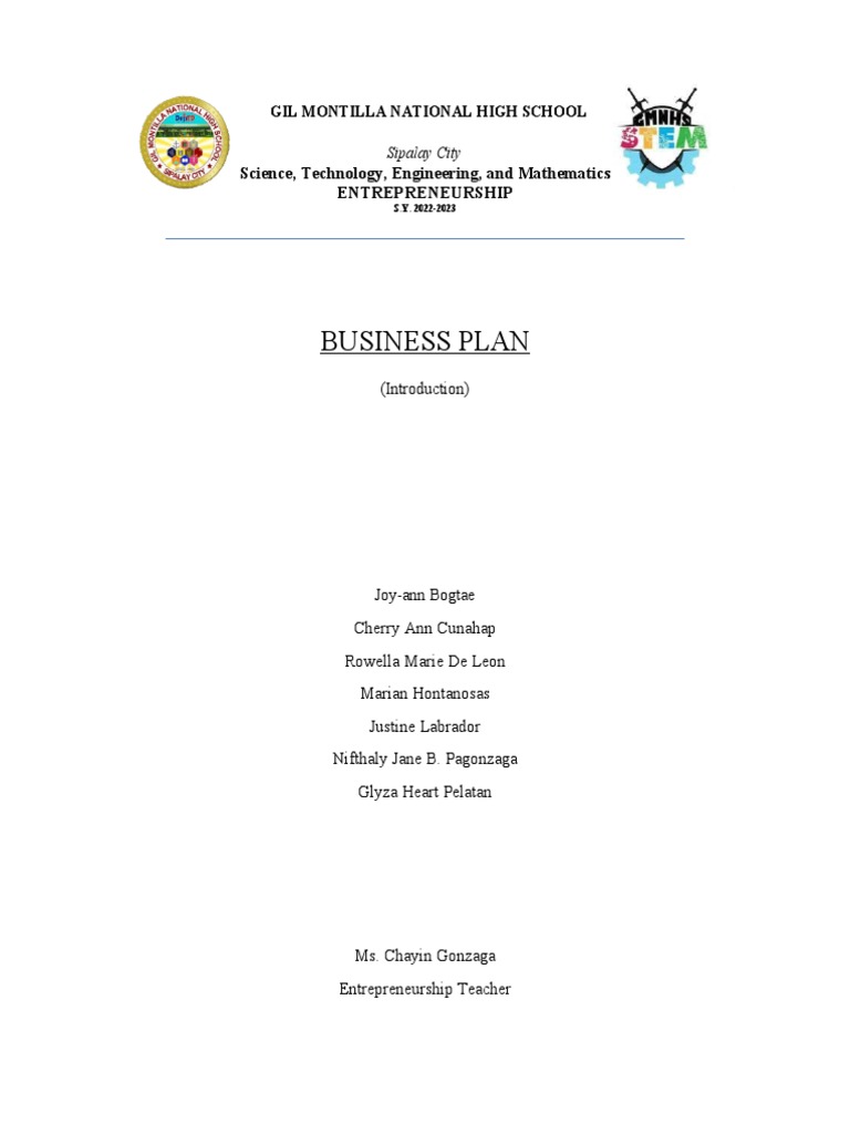 Proposed Name of The Business | PDF | Economies | Food And Drink