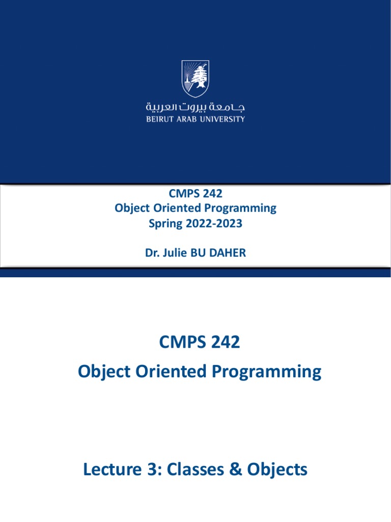 Lec3 Cmps242 Pdf Programming Constructor Object Oriented