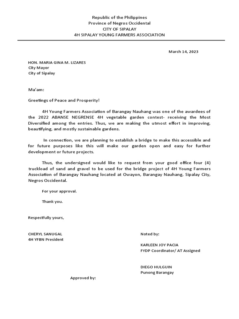 Request for Sand and Gravel Supply | PDF