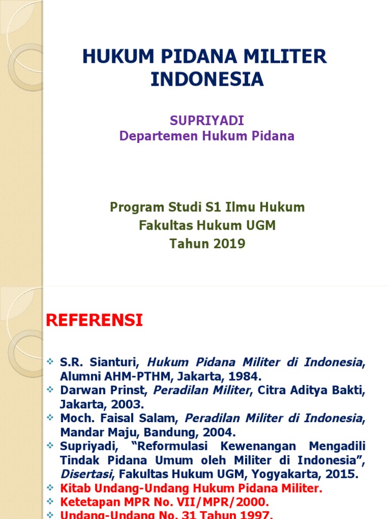 Hukum Pidana Militer S1 2019 | PDF | Ilmu Sosial