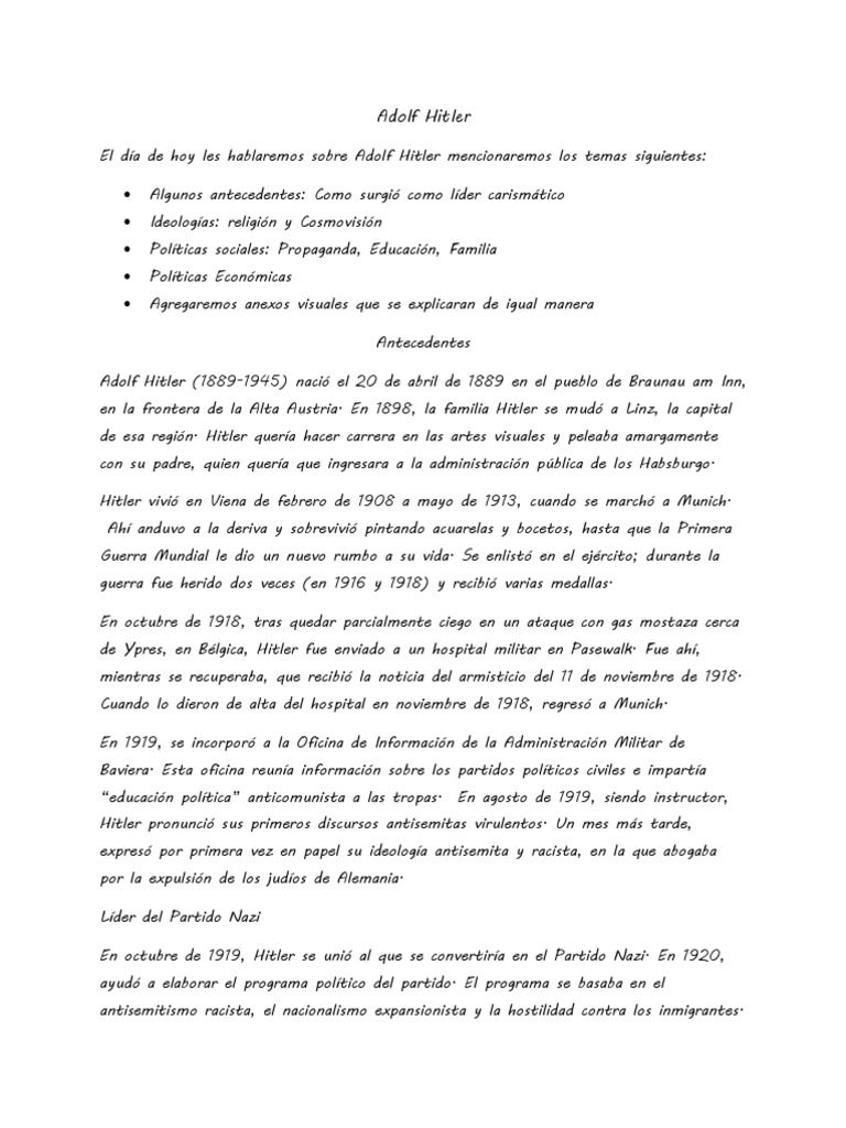 Adolf Hitler | PDF | Alemania nazi | Adolf Hitler